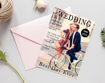 Magazine Wedding Invitation - Etsy