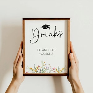 Wildflowers Graduation Table Top Signs Template Bundle, 5x7 and 8x10 ...