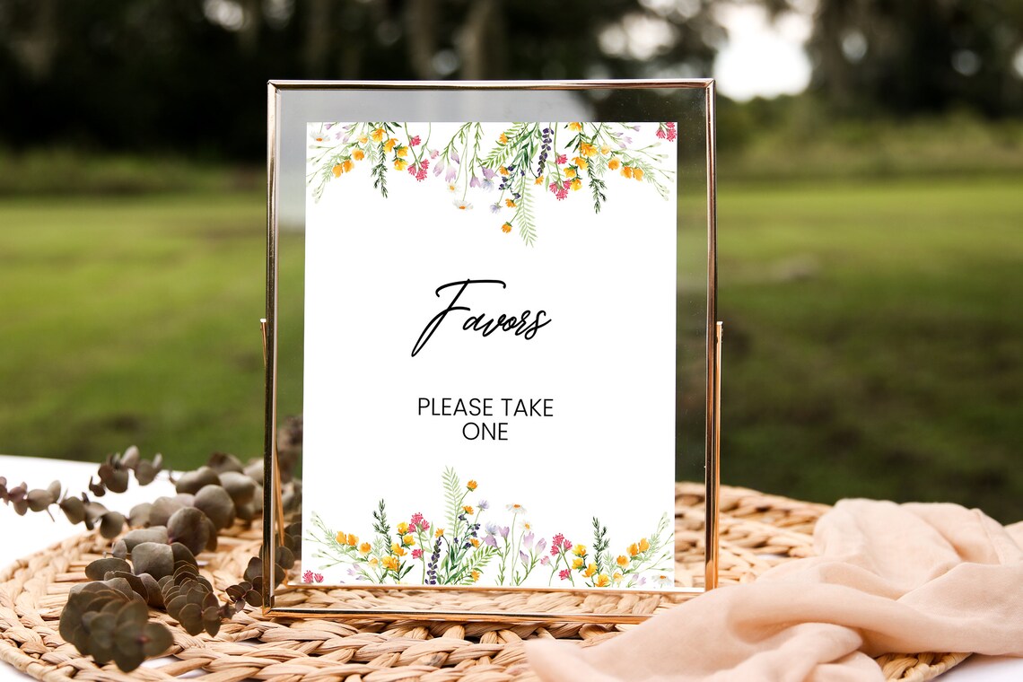 Wildflowers Favors Sign Printable, Wildflower Table Top Sign, Please ...