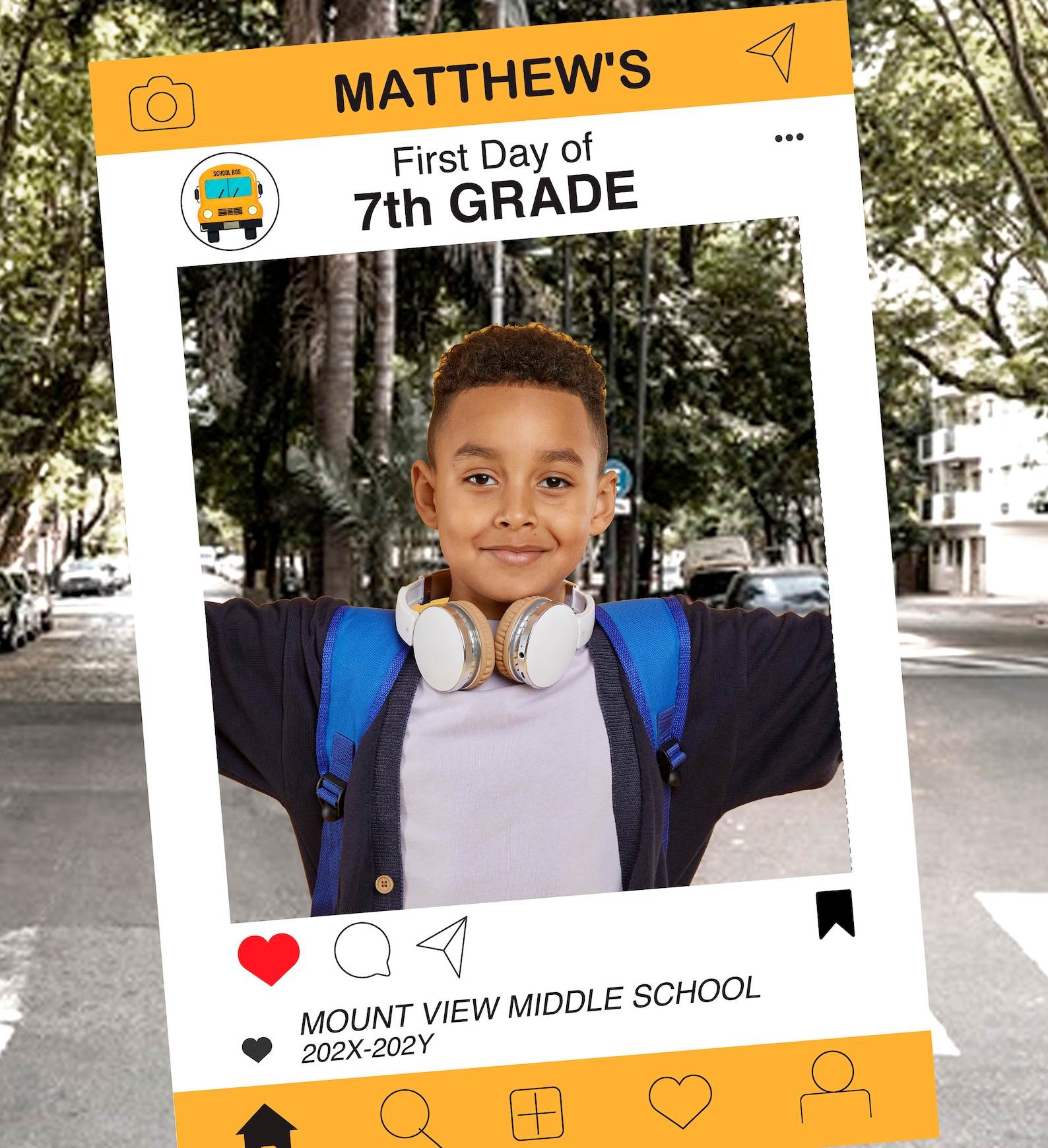 First Day of School Photo Booth Printable School Bus - Etsy