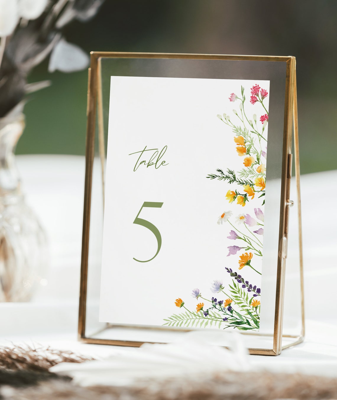 Wildflowers Table Numbers Printable Boho Floral Table Cards - Etsy