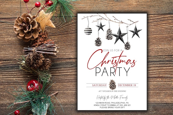 Elegant Holiday Party Invitation