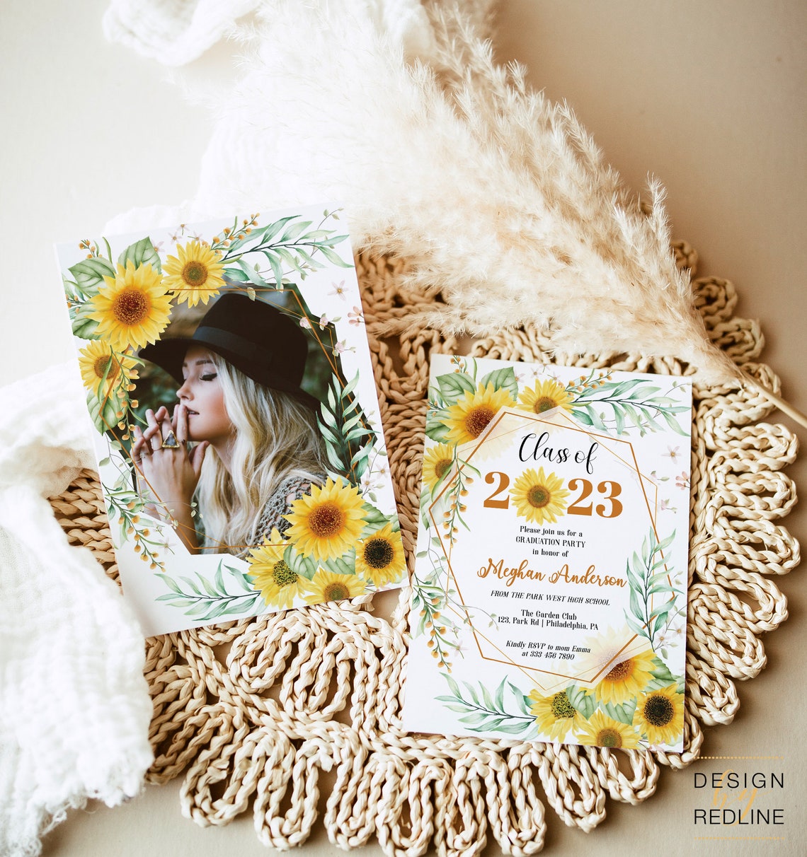 Sunflowers Graduation Party Invitation Printable Instant - Etsy