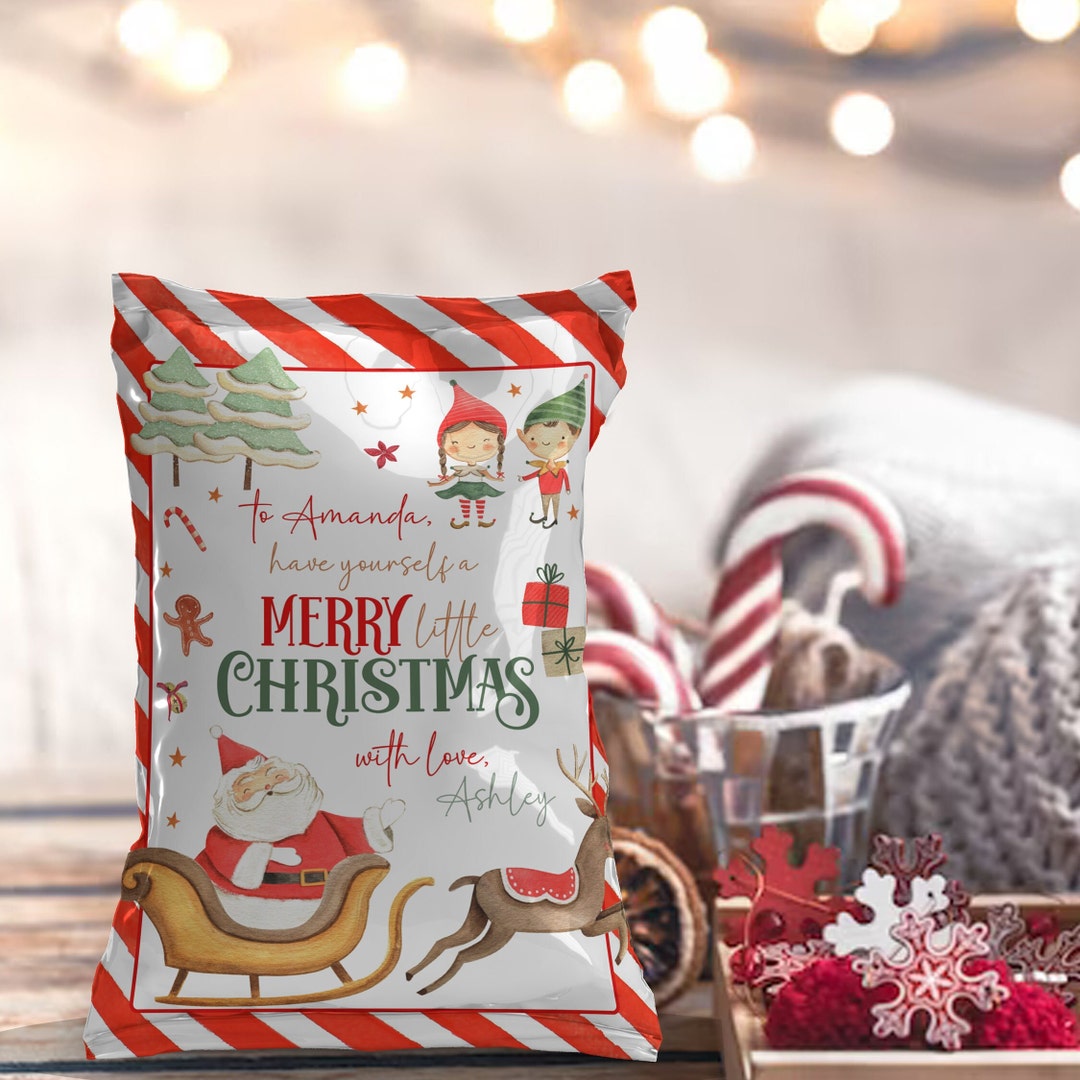 Personalized Christmas Chips Bag, Holiday Snacks Treat Bags, Magical ...