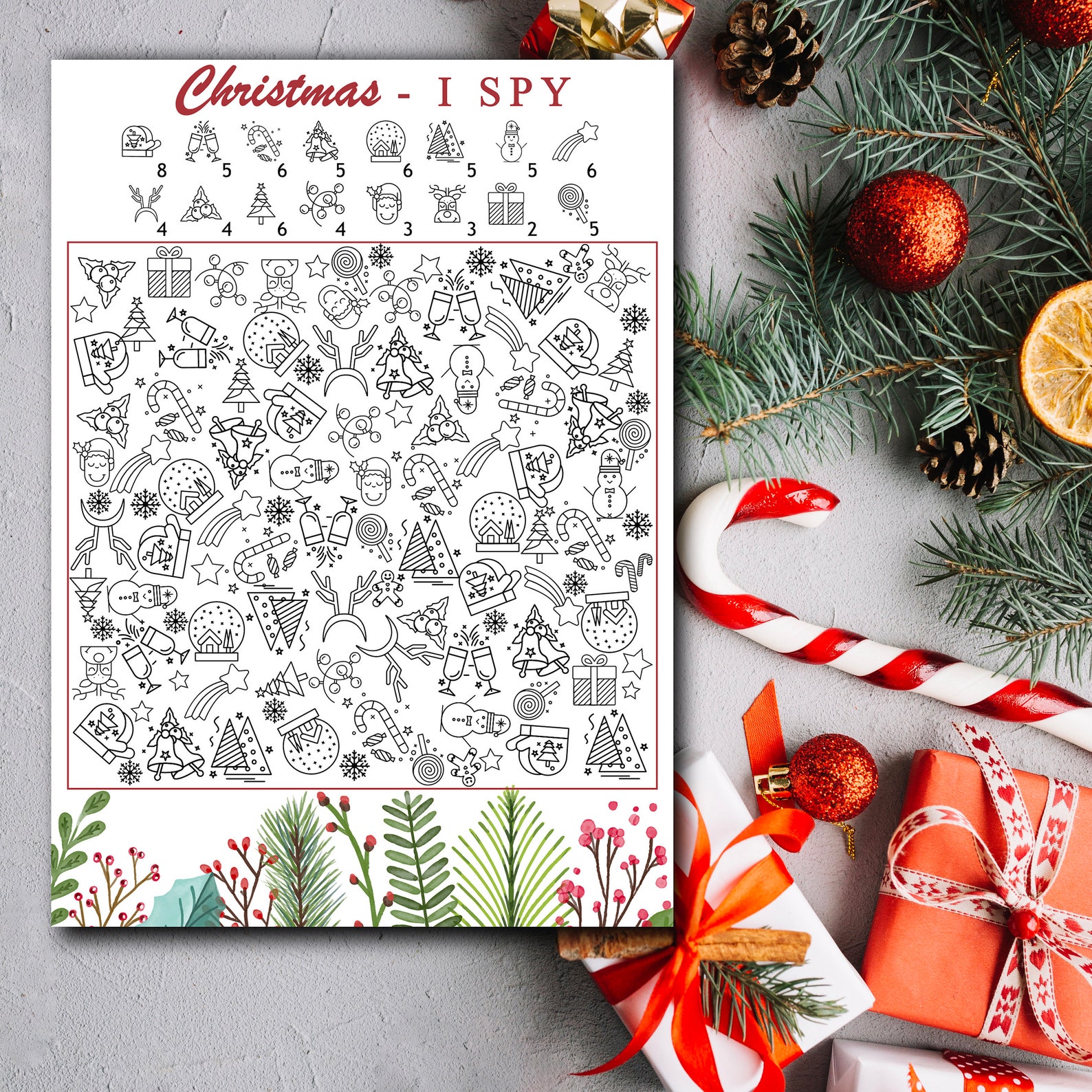 Christmas I SPY Game for Kids and Adults Christmas Party Game - Etsy
