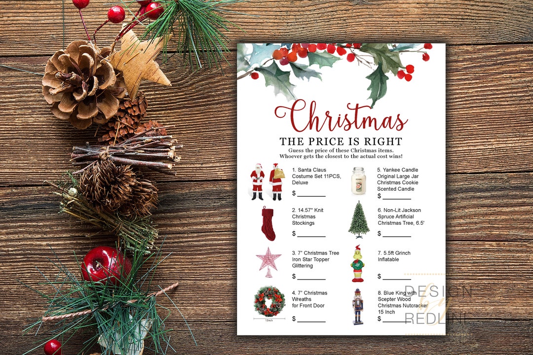 Christmas the Price is Right Game Printable, Holiday Fun Game Instant ...