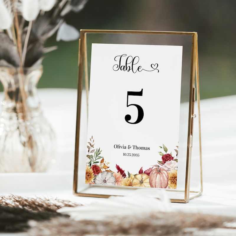 Pumpkin Table Number - Etsy