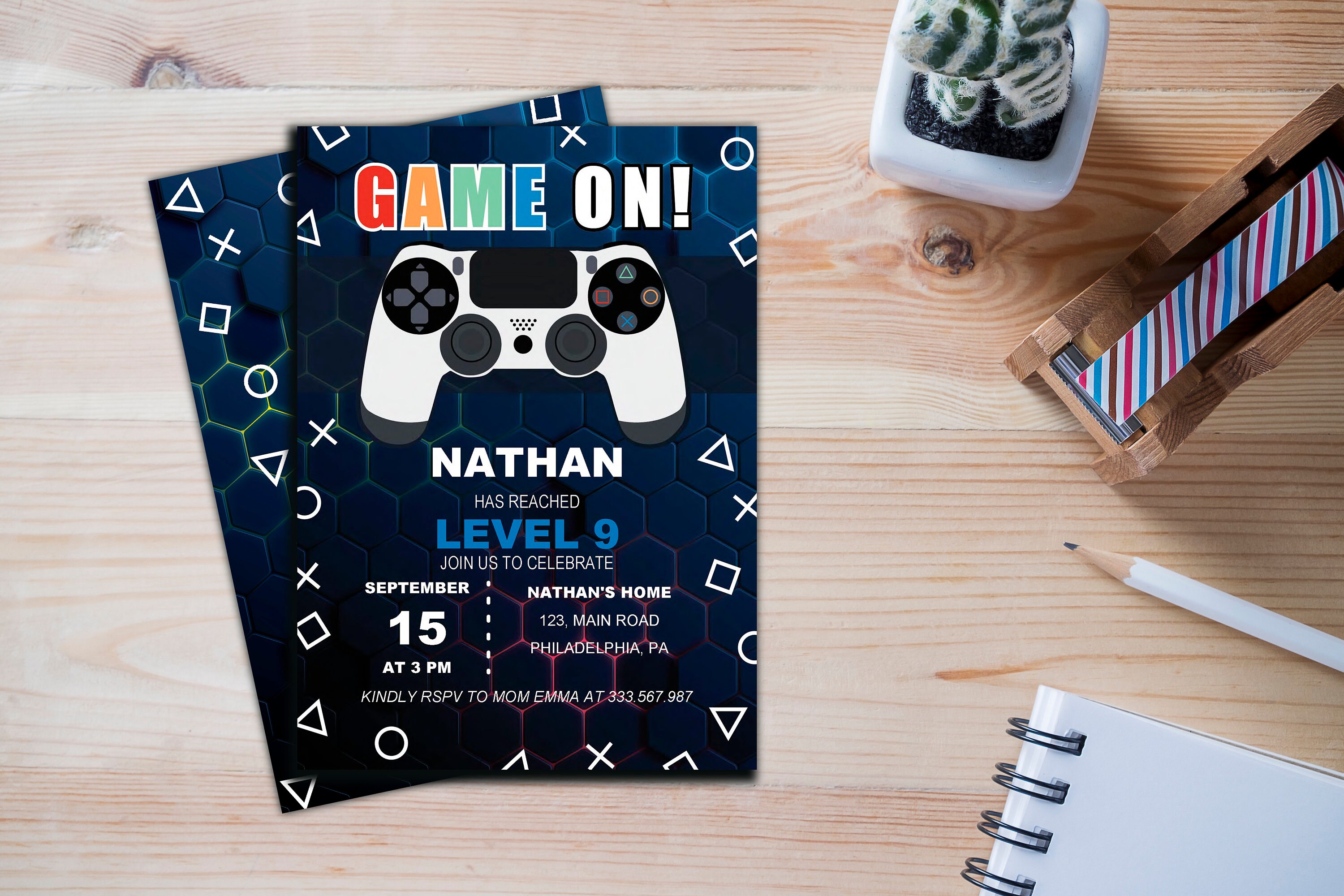 Video Game Birthday Party Invitation Template Gamer Party Invite