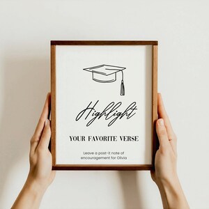 Graduation Bible Guest Book Table Top Sign, Highlight Your Favorite ...