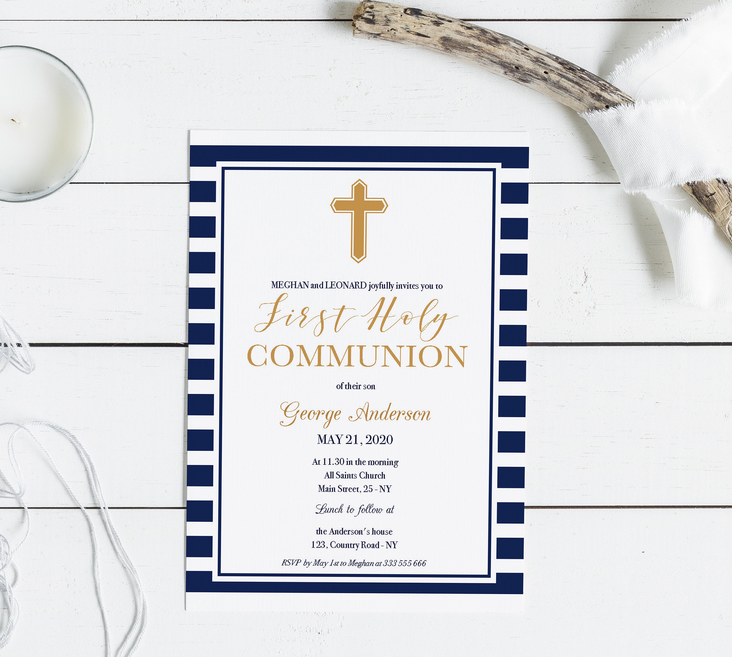 Elegant First Communion Invitations