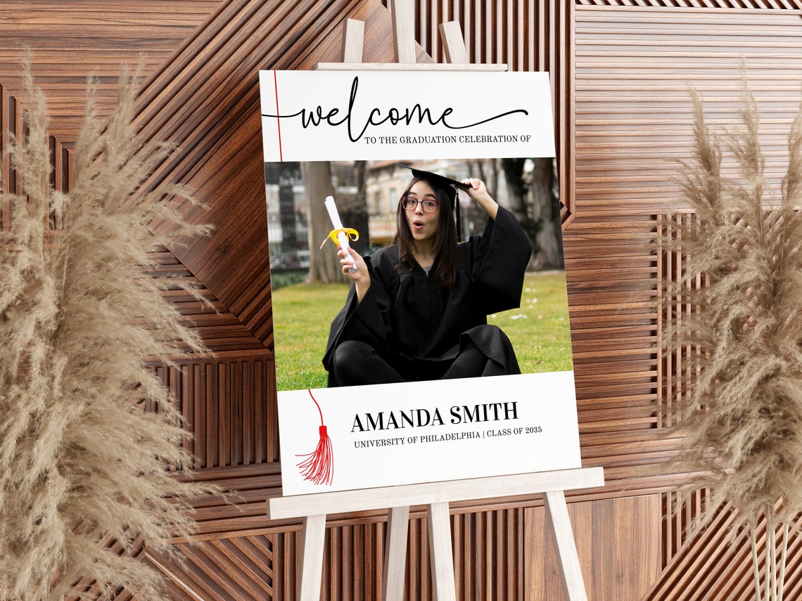 Graduation Party Welcome Sign Template, Photo Graduation Welcome Poster ...
