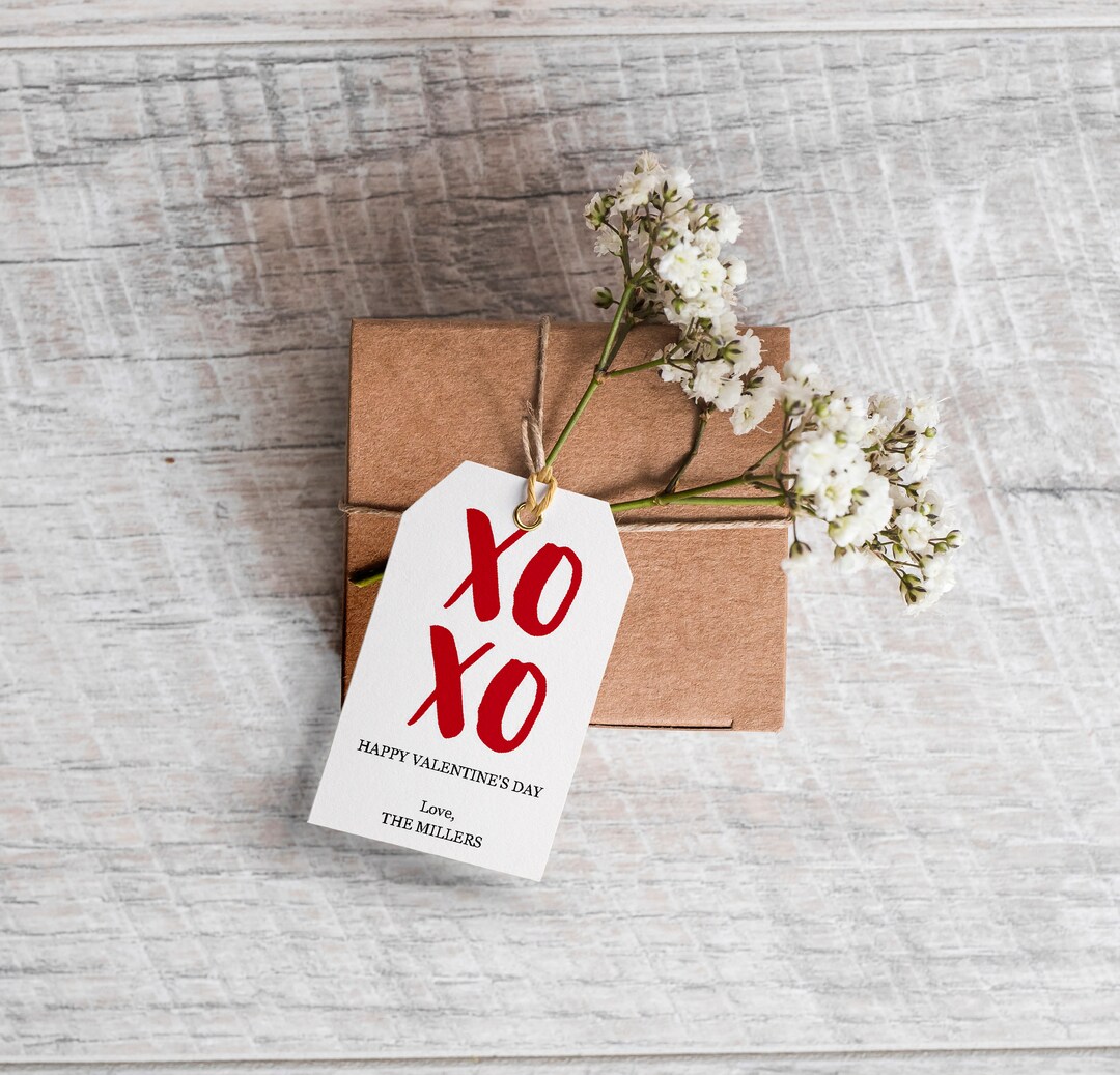 XOXO Valentine's Day Gift Tag, Printable Favor Tag (customizable PDF ...