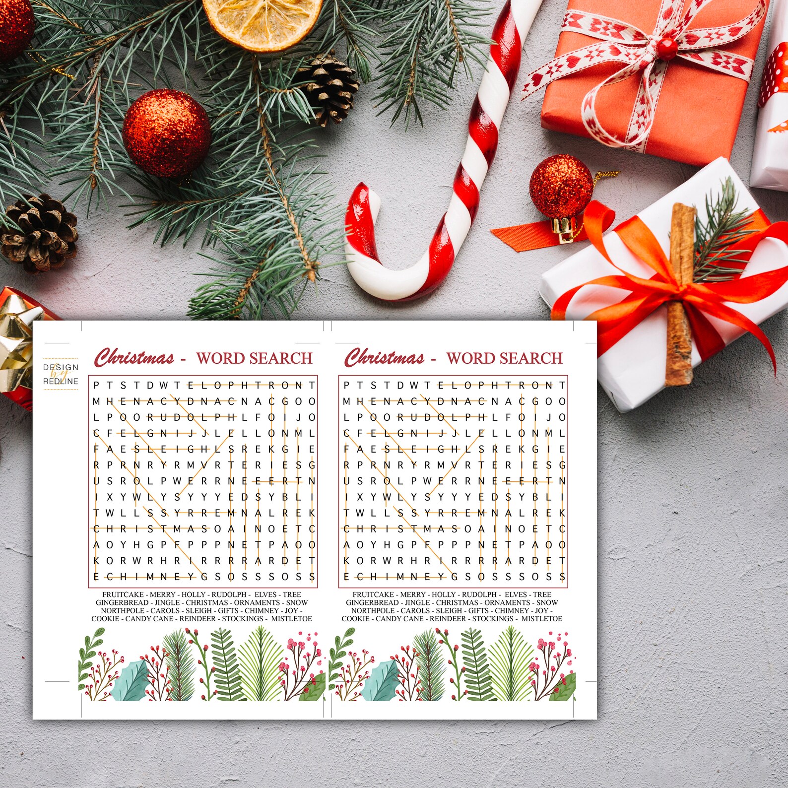 Christmas Word Search Game Family Party, Christmas Party Game Printable ...