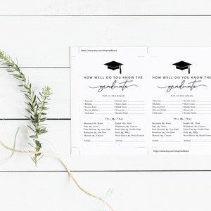 Graduation Party Game, Who Knows the Graduate Best, How Well You Know ...