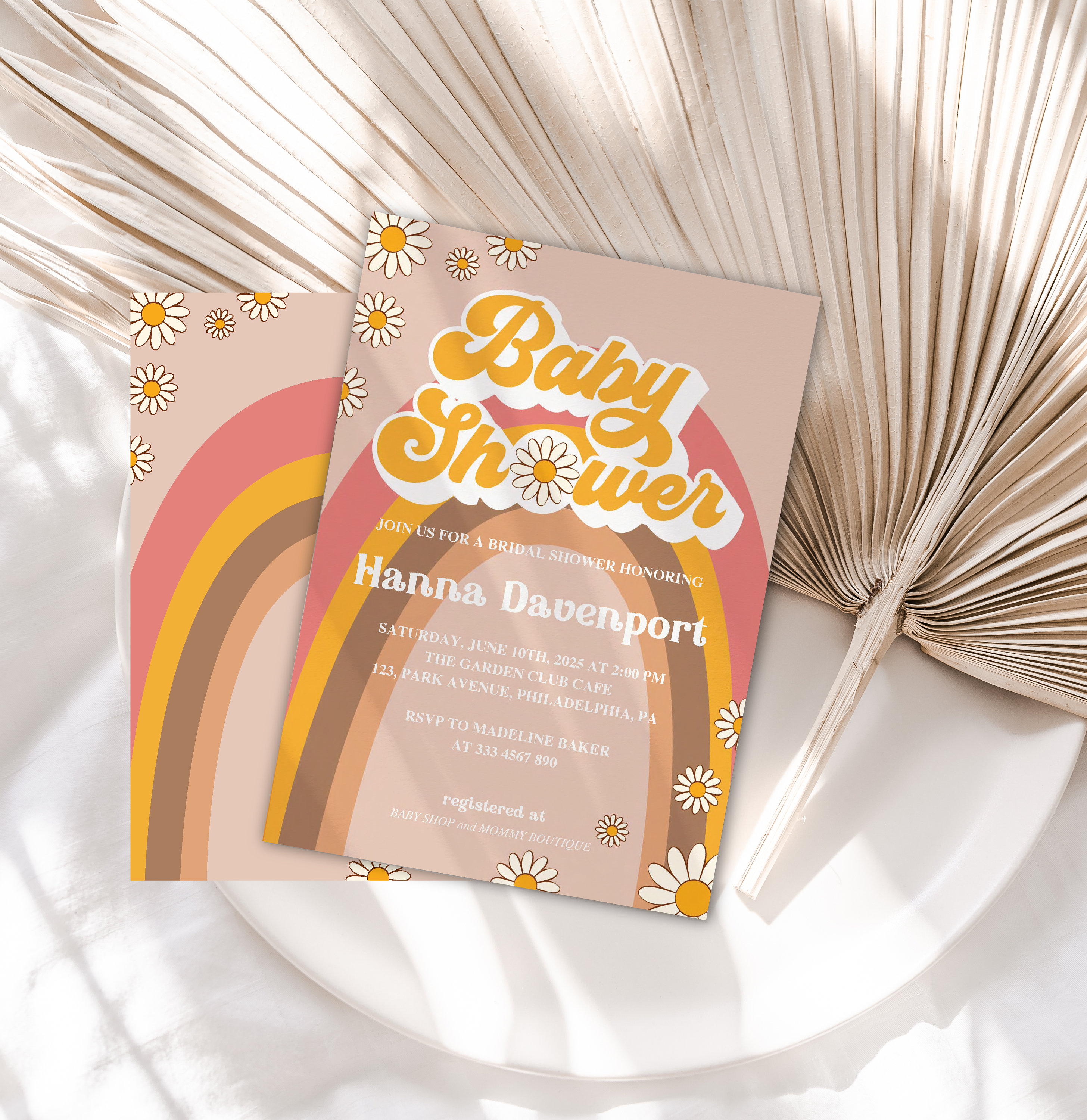 Boho Retro Groovy 70's Baby Shower Groovy Shower Invitation 1970 ...