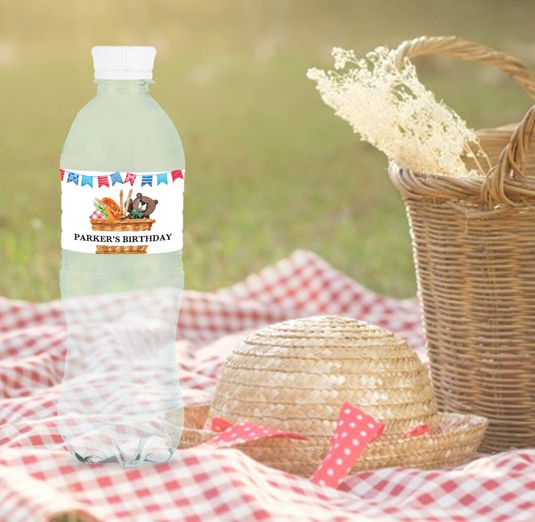 Picnic Waterbottle Label Printable, Custom Birthday or Baby Shower ...