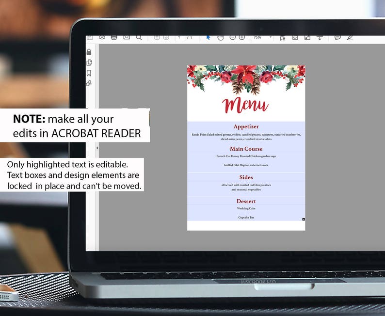 Winter dinner menu christmas menu christmas decoration | Etsy