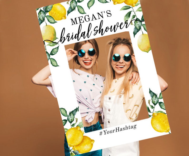 Lemons Bridal Shower Photo Booth, Personalized Photo Frame Printable ...