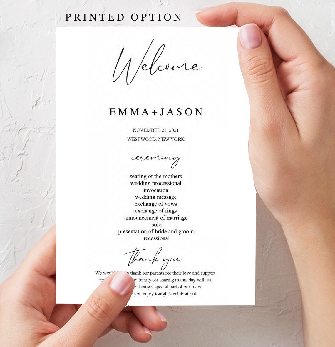 Wedding Welcome Sign and Matching Program Template With Scannable QR ...