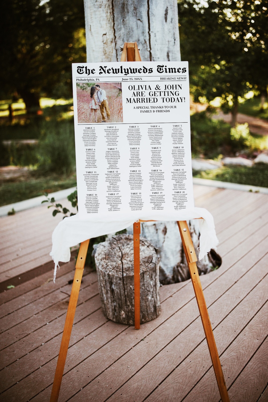 Newspaper Wedding Seating Chart Template, Unique Tableau De Mariage in ...