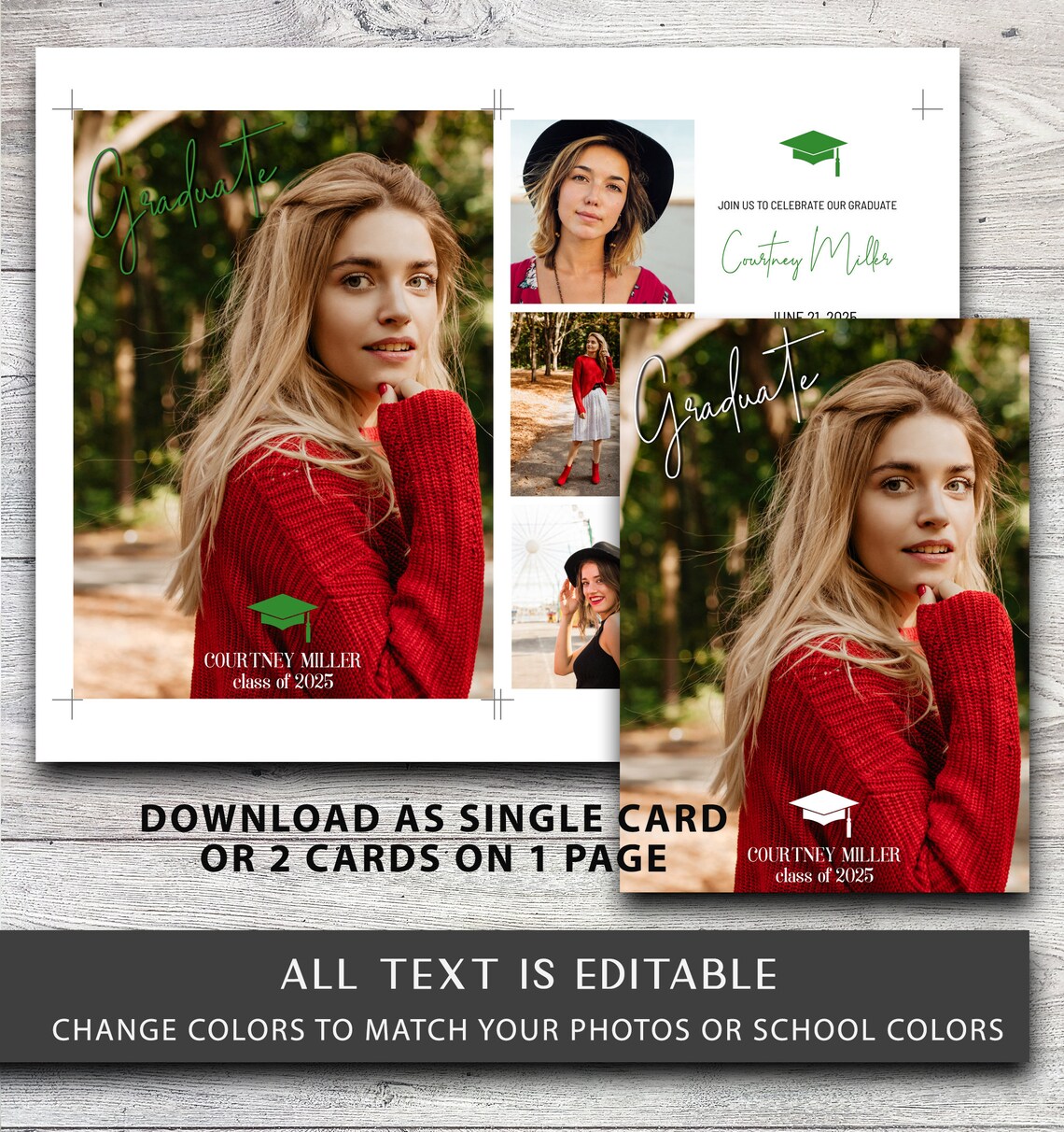 EDITABLE Graduation Party Invitation, Modern Graduation Announcement ...