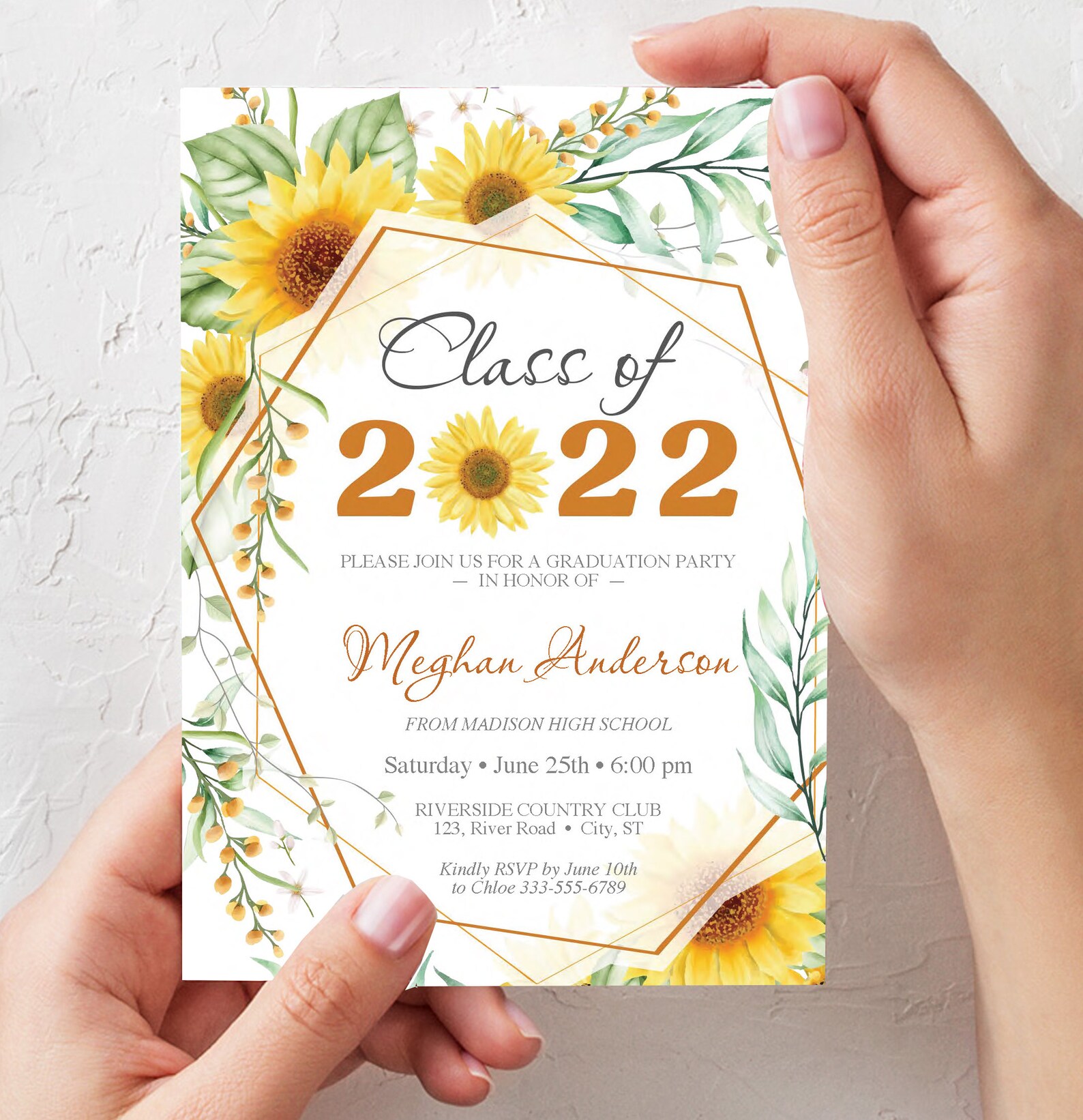 Sunflowers Graduation Party Invitation Printable Instant | Etsy