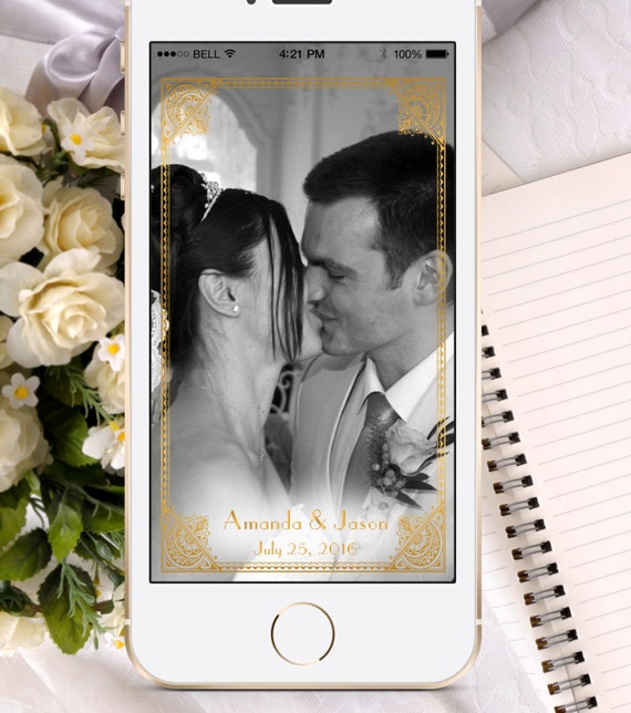 Snapchat Geofilter Vintage Filter Art Deco Gold Frame | Etsy