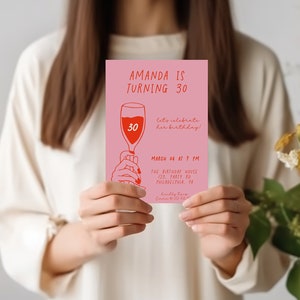 Birthday Invitation Template, for Women, Funky Invite, 21st 30th 40th ...