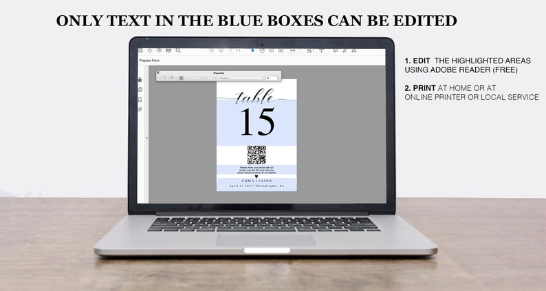 QR Code Table Number Printable Editable Custom Table Card - Etsy