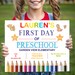 First Day of School Sign Template, Editable Preschool Sign With ...