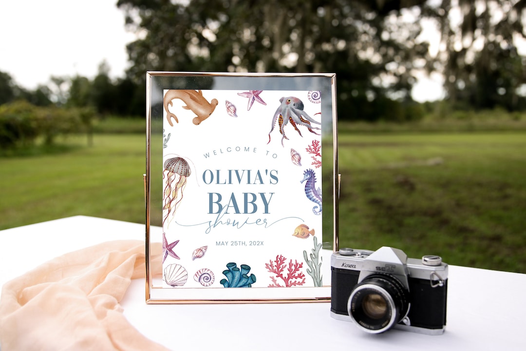 Under the Sea Baby Shower Welcome Sign Template, Ocean Theme Baby ...