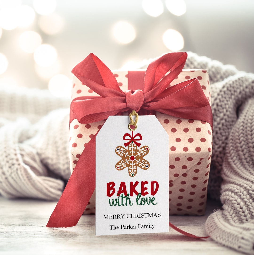 Baked With Love Christmas Tag: Editable Cookie Exchange Tag (PDF) - Etsy