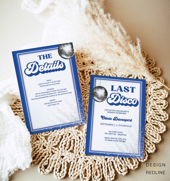 Last Disco Bachelorette Party Invitation Template Retro Last - Etsy