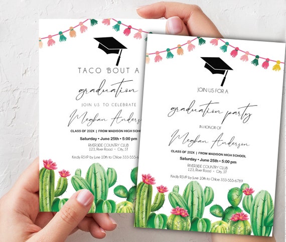 Fiesta Graduation Party Invitation Printable Mexican - Etsy