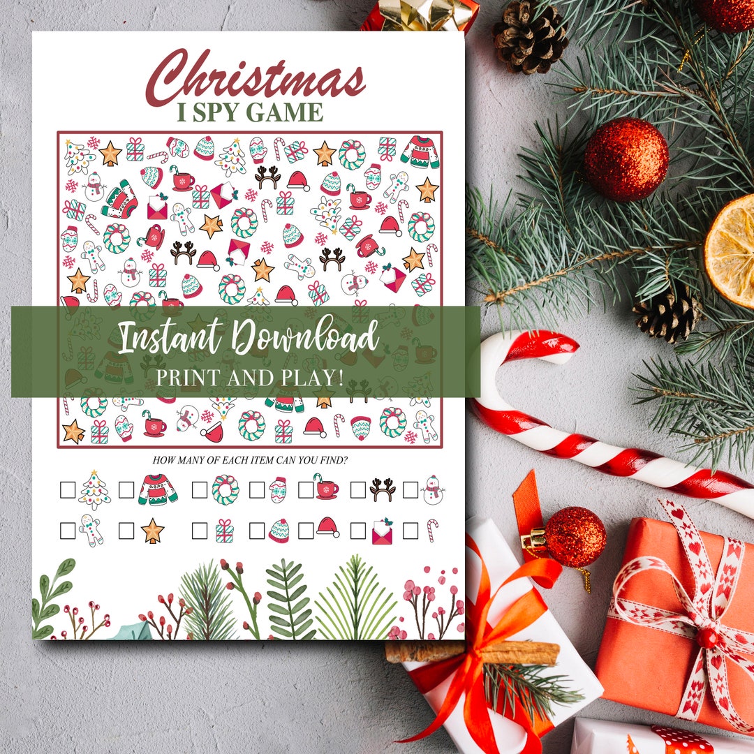 Christmas Seek and Find Printable, I SPY Game for Christmas Party ...