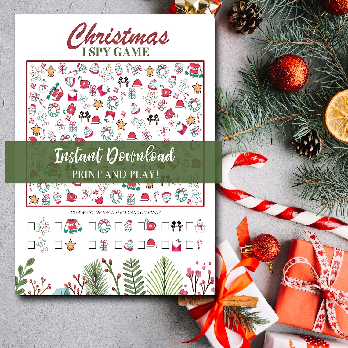 Christmas Seek and Find Printable I SPY Game for Christmas - Etsy