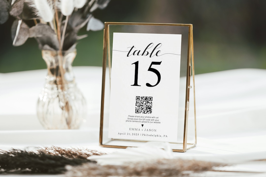 QR Code Table Number Printable, Editable Custom Table Card With Qr Code ...