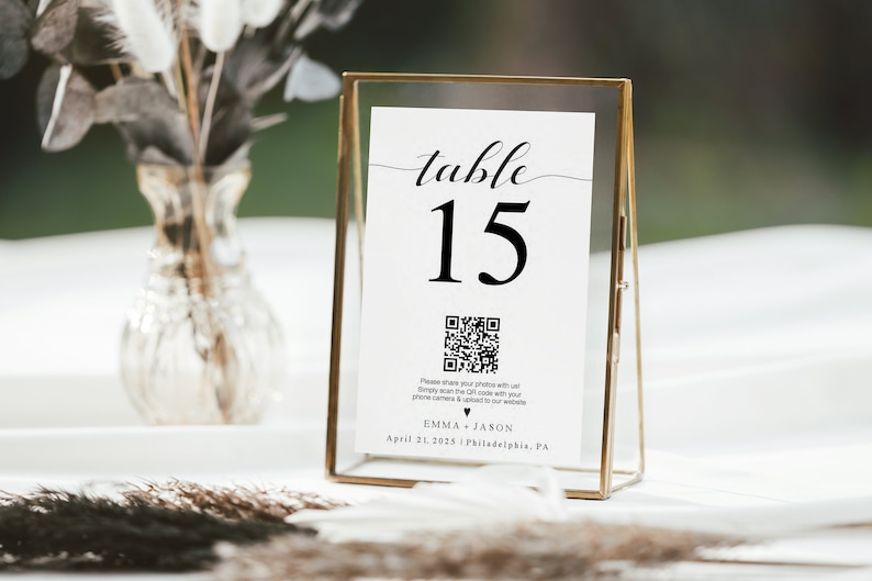 QR Code Table Number Printable Editable Custom Table Card - Etsy