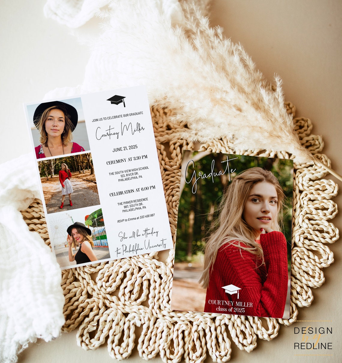 EDITABLE Graduation Party Invitation, Modern Graduation Announcement ...