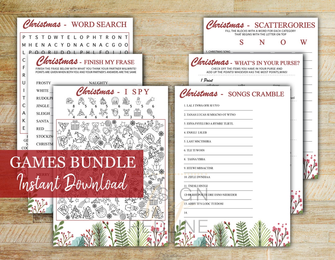 Christmas Party Games Bundle, Holiday Party Games, INSTANT Download ...