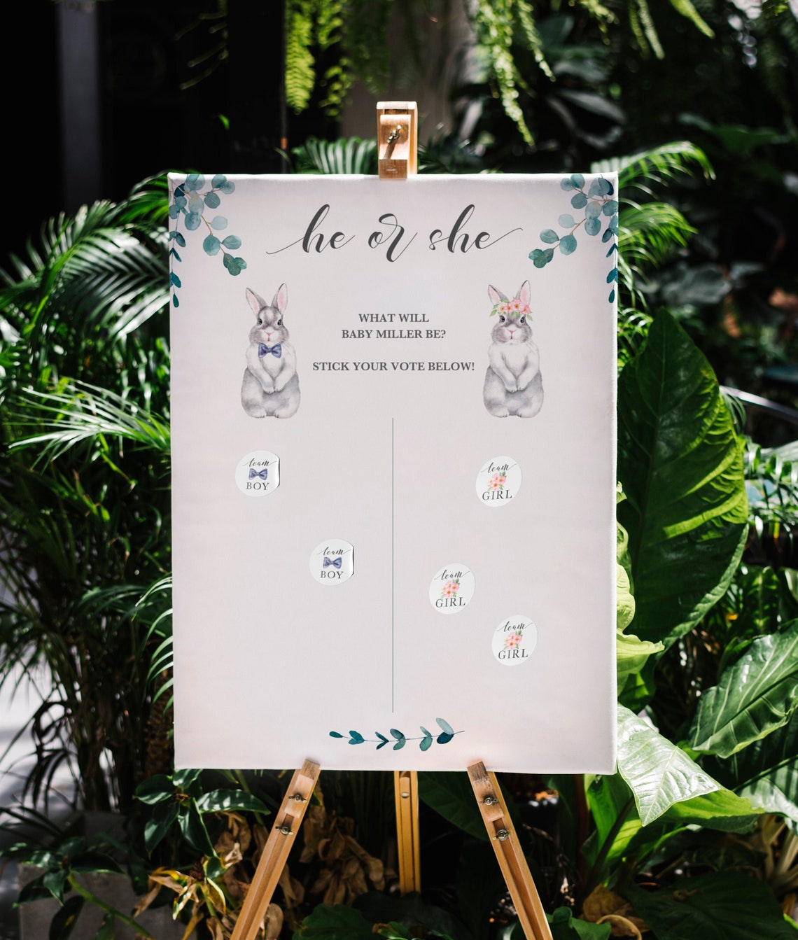 Bunny Gender Reveal Game Printable Gender Voting Poster - Etsy