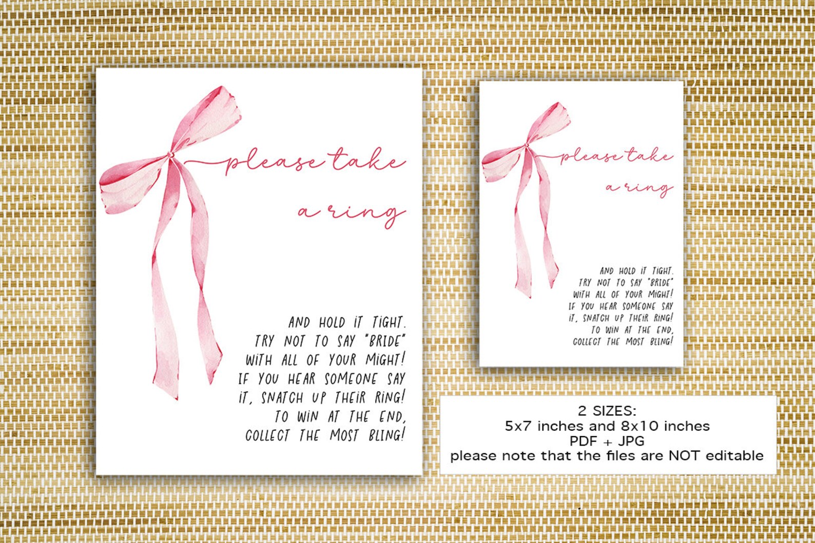 Put A Ring on It Game Sign Printable, She is Tying the Knot Bridal ...