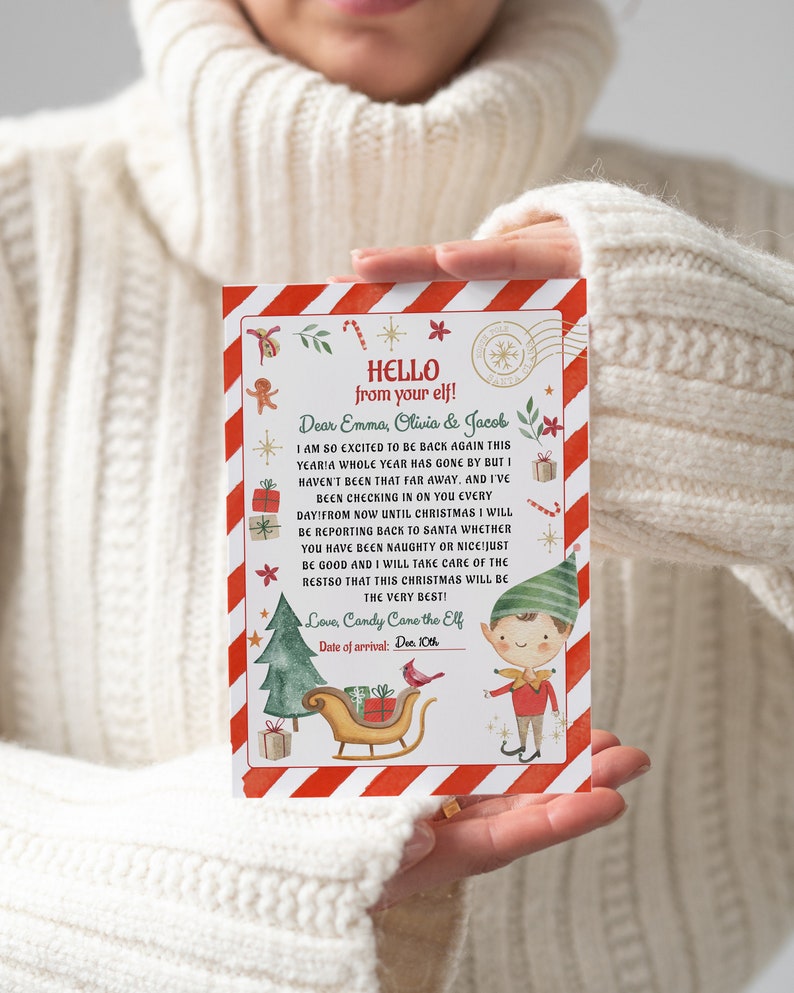 Elf Arrival Letter Letter From Elf Editable Elf Arrival Note - Etsy