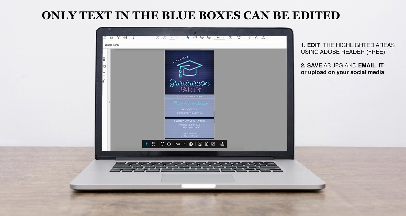 Neon Graduation Party Invitation Digital Electronic Grad - Etsy