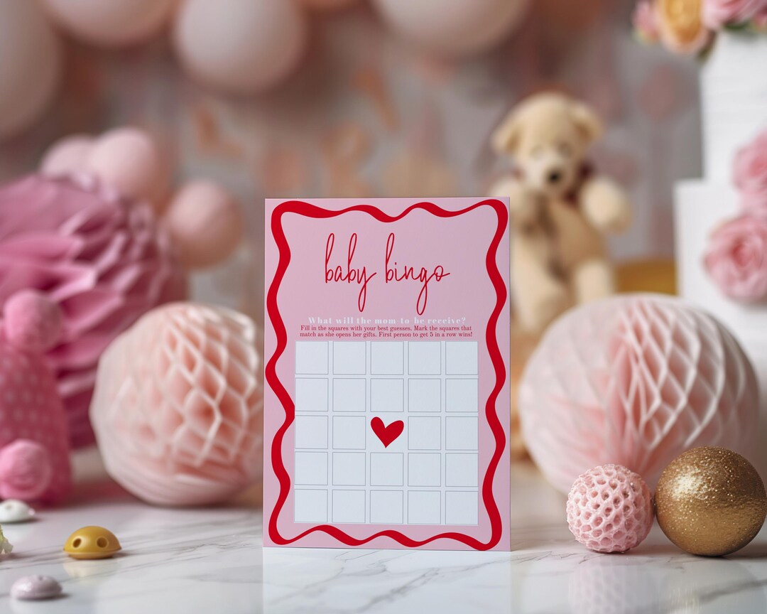 Valentines Baby Shower Bingo Game, A Little Sweetheart Baby Shower Fun ...