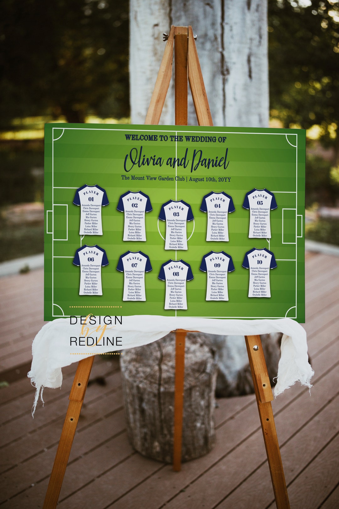 Soccer Wedding Seating Chart Sign, Football Themed Party Seating Table ...