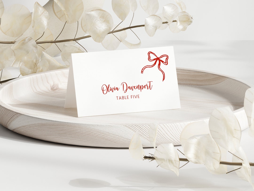 TABLE PLACE CARDS Template, Christmas Dinner Place Card, Editable ...