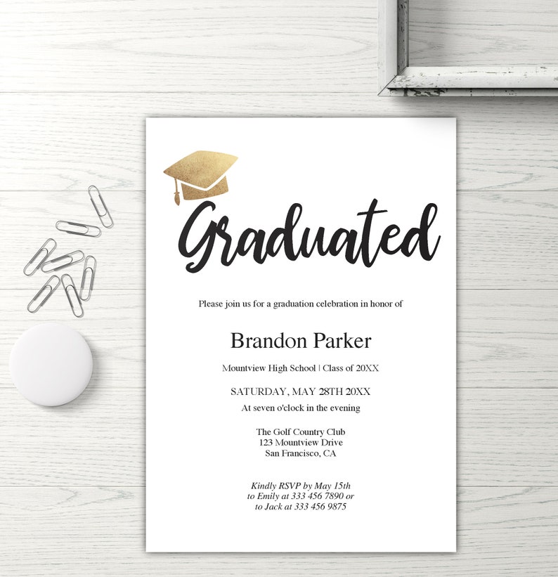 Graduation Boy Invitation printable Graduation Girl Party | Etsy