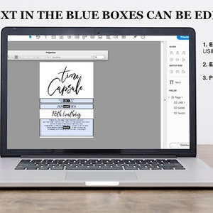 Time Capsule Sign Printable and Matching Message Cards, Black and White ...