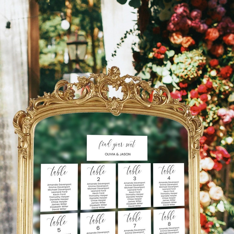 Mirror Seating Chart - Etsy